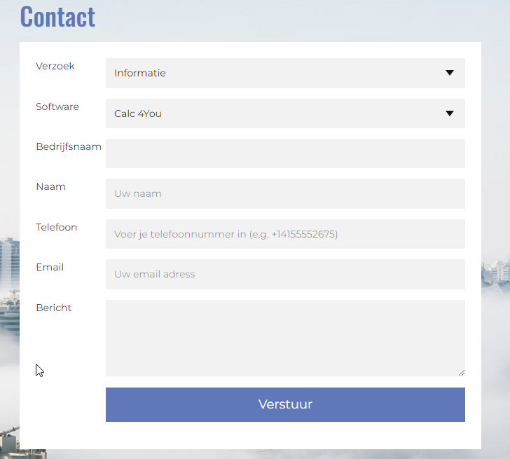 Contact Software4You– Calculatiesoftware voor de bouw | Calc4You